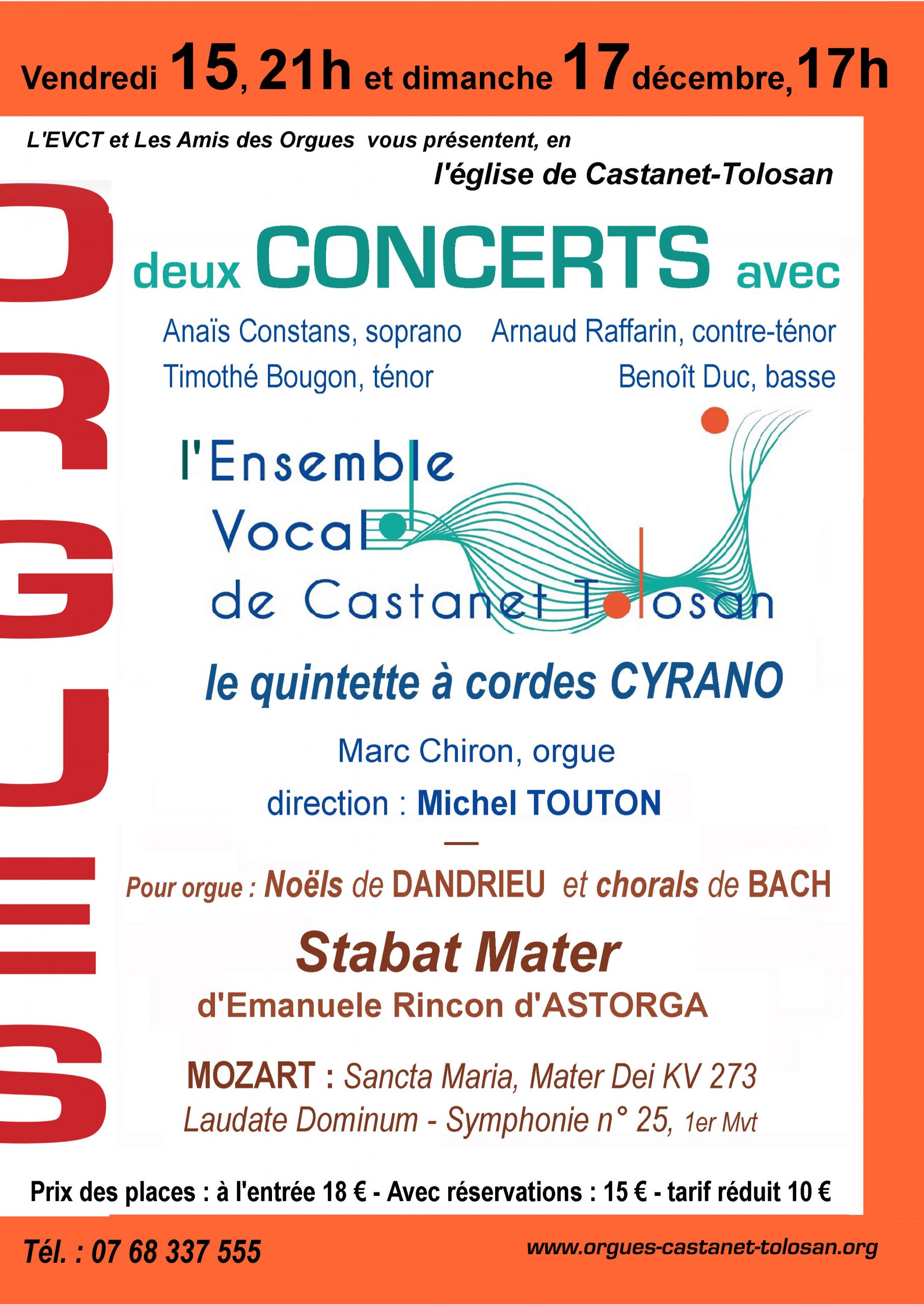 Concert Stabat Mater, vendredi 15 décembre 2023 - EVCT